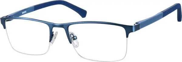 Zenni Rectangle Half-rim Eyeglasses - Peacock