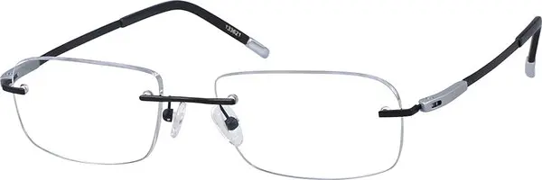 Zenni Lightweight Square Rimless Eyeglasses With Titanium Frame - Black