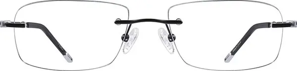 Zenni Lightweight Square Rimless Eyeglasses With Titanium Frame - Black