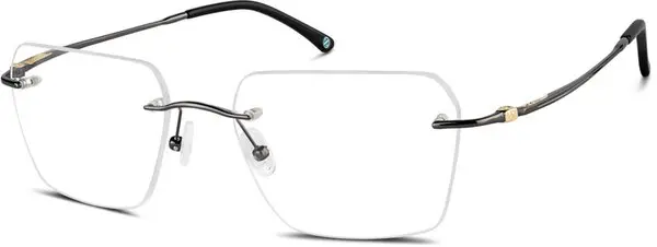Zenni Lightweight Square Rimless Eyeglasses With Titanium Frame - Gray