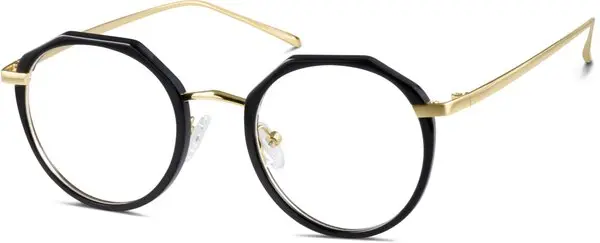 Zenni Artsy Geometric Full Rim Eyeglasses - Black