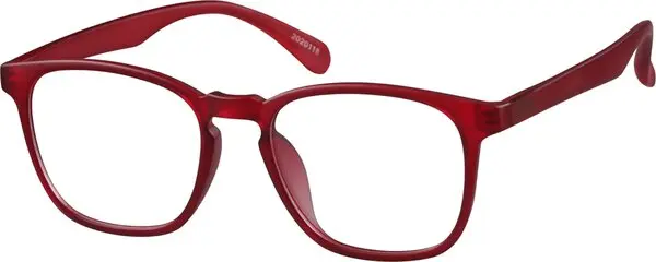 Zenni Classic Square Full Rim Frame - Red