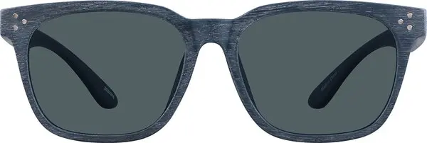 Zenni Square Prescription Glasses Universal Bridge Fit Woodgrain Plastic Full Rim Frame