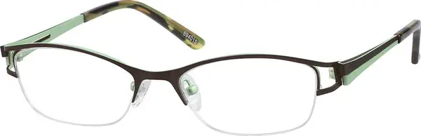 Zenni Rectangle Prescription Glasses Half-rim Tortoiseshell Stainless Steel Frame