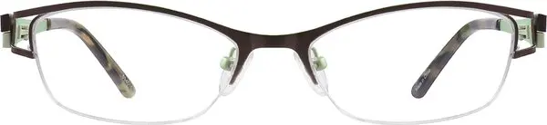 Zenni Rectangle Prescription Glasses Half-rim Tortoiseshell Stainless Steel Frame
