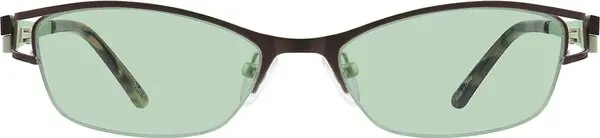 Zenni Rectangle Prescription Glasses Half-rim Tortoiseshell Stainless Steel Frame