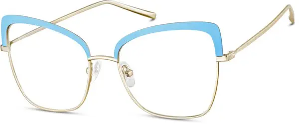 Zenni Cat-eye Stainless Steel Full Rim Frame - Blue