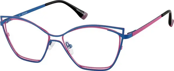 Zenni Cat-eye Stainless Steel Full Rim Frame - Blue