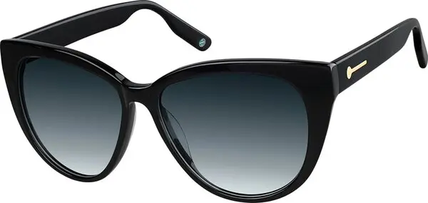 Zenni Retro Cat-eye Full Rim Frame Sunglasses - Black