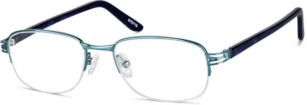 Zenni Oval Half-rim Eyeglasses - Blue
