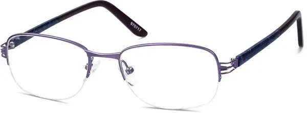 Zenni Oval Half-rim Eyeglasses - Purple