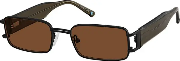 Zenni Rectangle Rx Sunglasses Mixed Full Rim Frame - Black