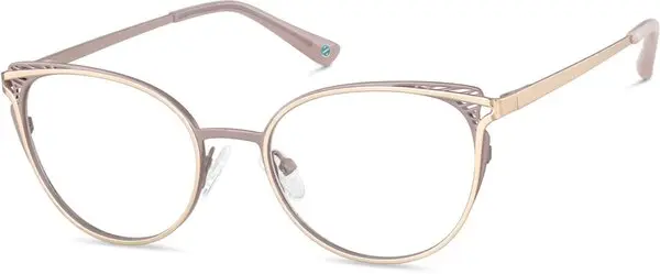 Zenni Vintage Cat-eye Glasses Full Rim Frame - Gold