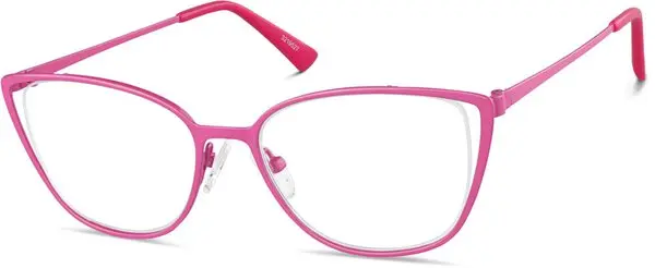 Zenni Vintage Cat-eye Eyeglasses Stainless Steel Full Rim Frame - Pink
