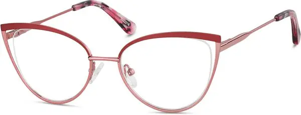 Zenni Vintage Cat-eye Eyeglasses Stainless Steel Full Rim Frame - Red