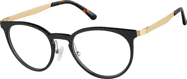 Zenni Round Eyeglasses Titanium Full Rim Frame - Black