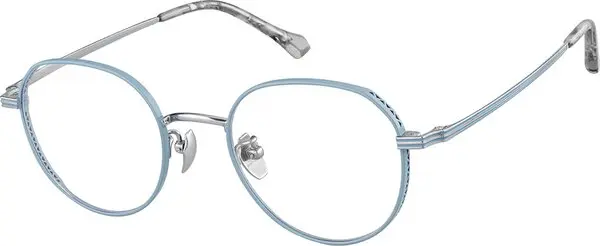 Zenni Round Eyeglasses Titanium Full Rim Frame - Blue