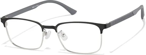 Zenni Browline Full Rim Eyeglasses - Black And Silver