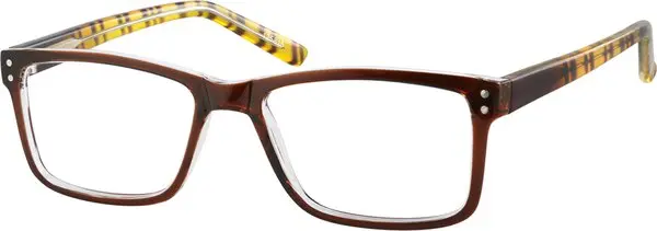 Zenni Rectangle Full Rim Eyeglasses - Brown