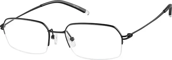 Zenni Geometric Half Rim Eyeglasses - Black