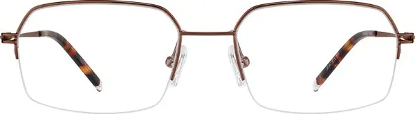 Zenni Geometric Half Rim Eyeglasses - Brown