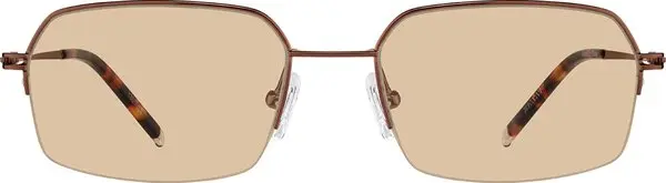 Zenni Geometric Half Rim Eyeglasses - Brown
