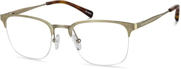 Zenni Classic Browline Eyeglasses With Stainless Steel Frame - Gold