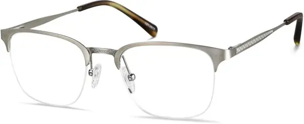Zenni Browline Eyeglasses Stainless Steel Frame - Silver