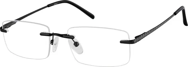 Zenni Rectangle Rimless Eyeglasses - Black