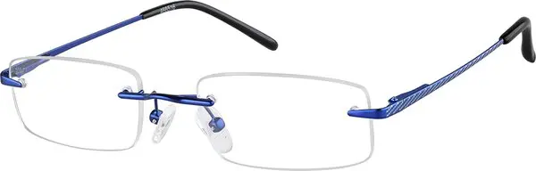 Zenni Rectangle Rimless Eyeglasses - Blue