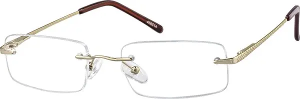 Zenni Rectangle Rimless Eyeglasses - Gold