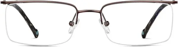 Zenni Rectangle Titanium Frame Glasses - Brown
