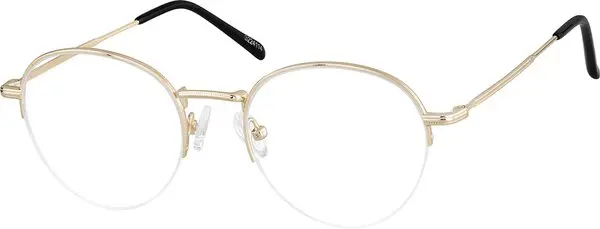 Zenni Round Half Rim Stainless Steel Frame - Gold