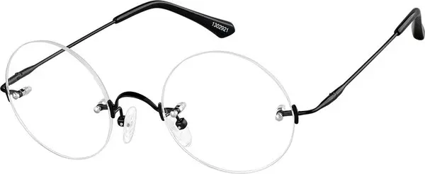 Zenni Round Rimless Titanium Frame Eyeglasses - Black