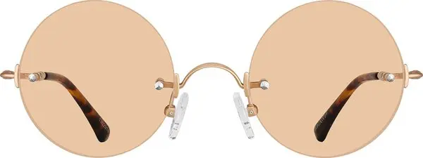 Zenni Round Rimless Titanium Frame Eyeglasses - Gold