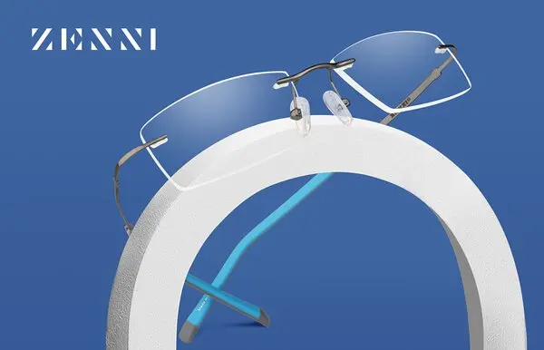Zenni Geometric Rimless Titanium Frame