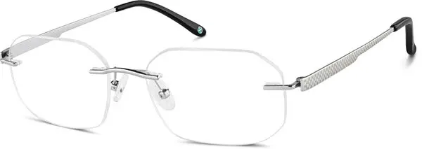 Zenni Geometric Rimless Titanium Frame - Silver