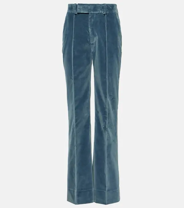 FRAME The Slim Stacked Velvet Trousers