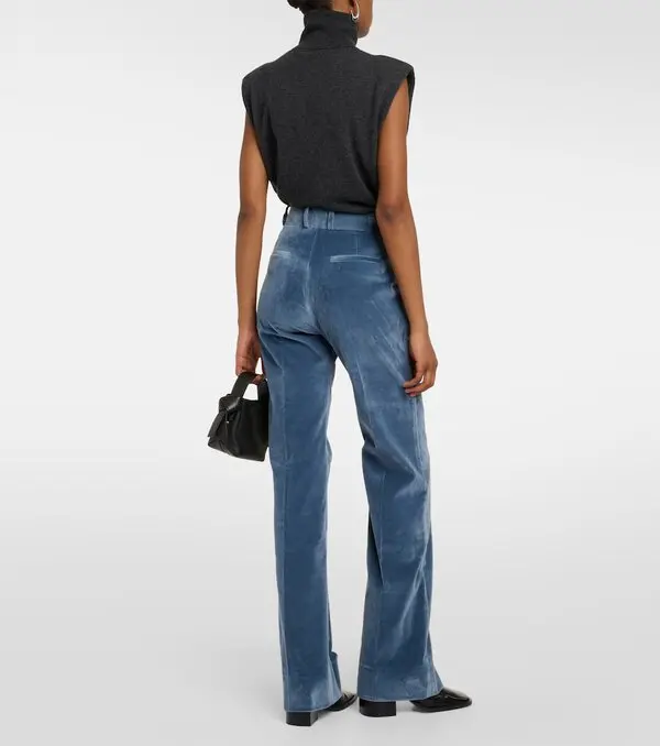 FRAME The Slim Stacked Velvet Trousers