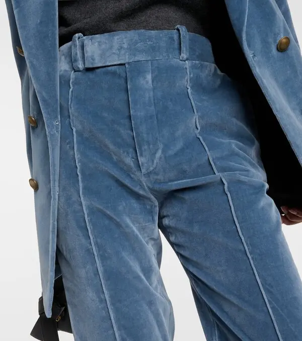 FRAME The Slim Stacked Velvet Trousers