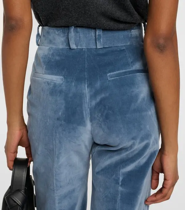 FRAME The Slim Stacked Velvet Trousers