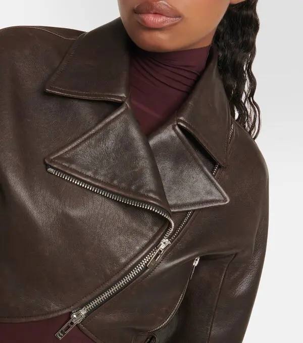 アライア ALAIA レザージャケット グロップド丈 38号 Alaïa Cropped leather jacket ALAÏA