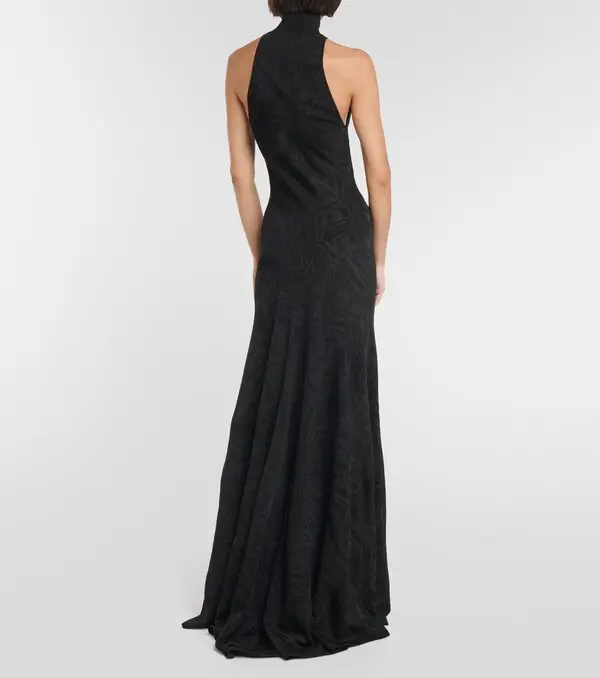Alaïa Patterned Turtleneck Gown