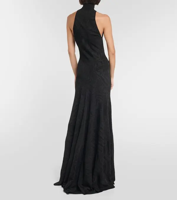 Alaïa Patterned Turtleneck Gown