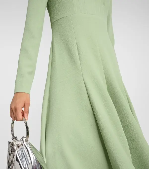 Emilia Wickstead Oakley Pleated CrPe Midi Dress In Green - 30% Off |  Editorialist