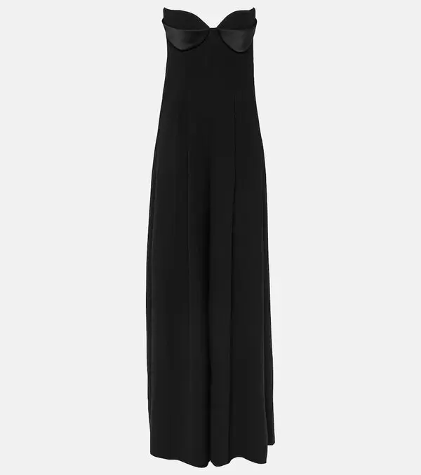 MONOT Mônot Strapless Crêpe Jumpsuit - Black