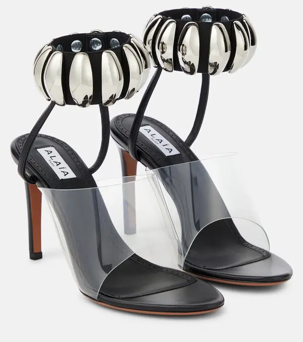 Alaïa Embellished Leather And Pu Sandals