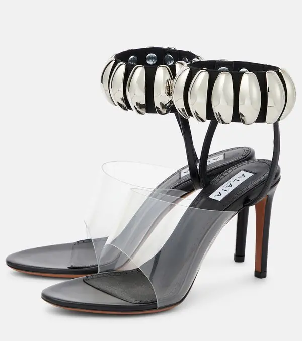 Alaïa Embellished Leather And Pu Sandals