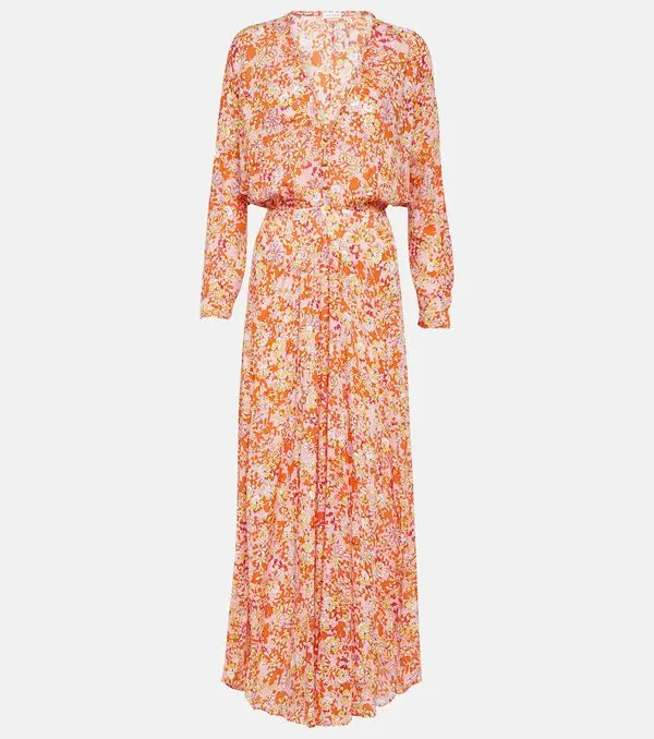 Poupette St Barth Ilona Floral-print Midi Dress - Pink