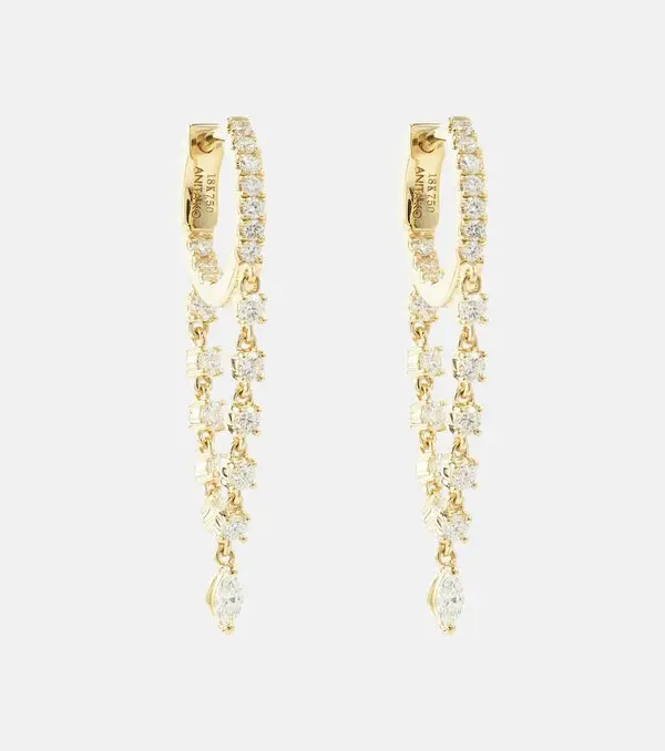 ANITA KO Sienna 18kt Diamond Hoop Earrings - Gold